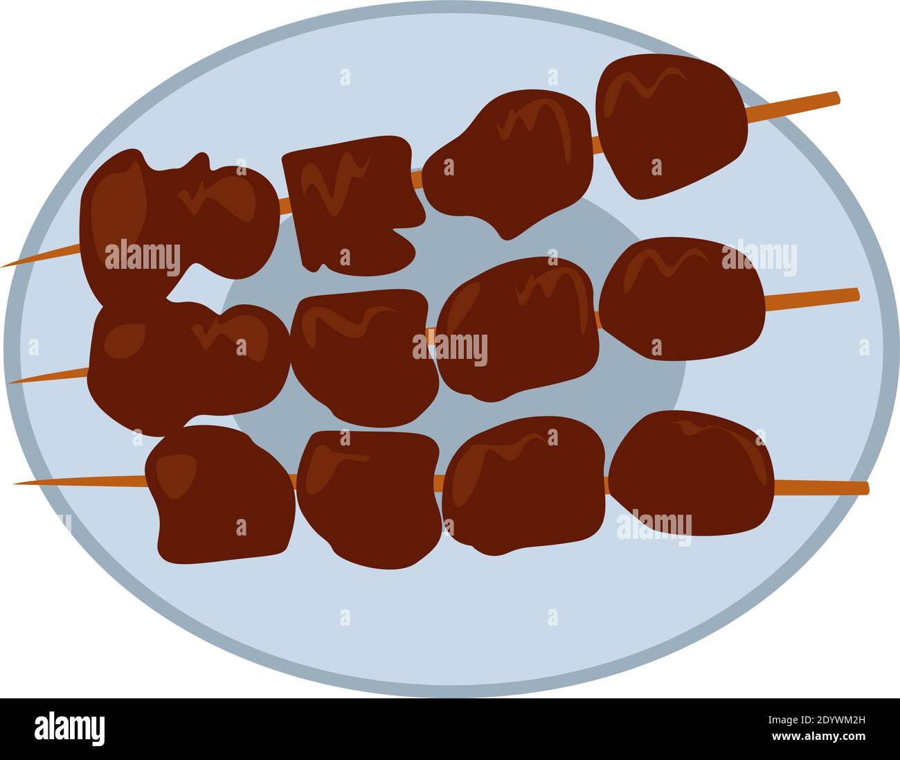 Meat on a stick, illustration, vector on a white background Stock ...