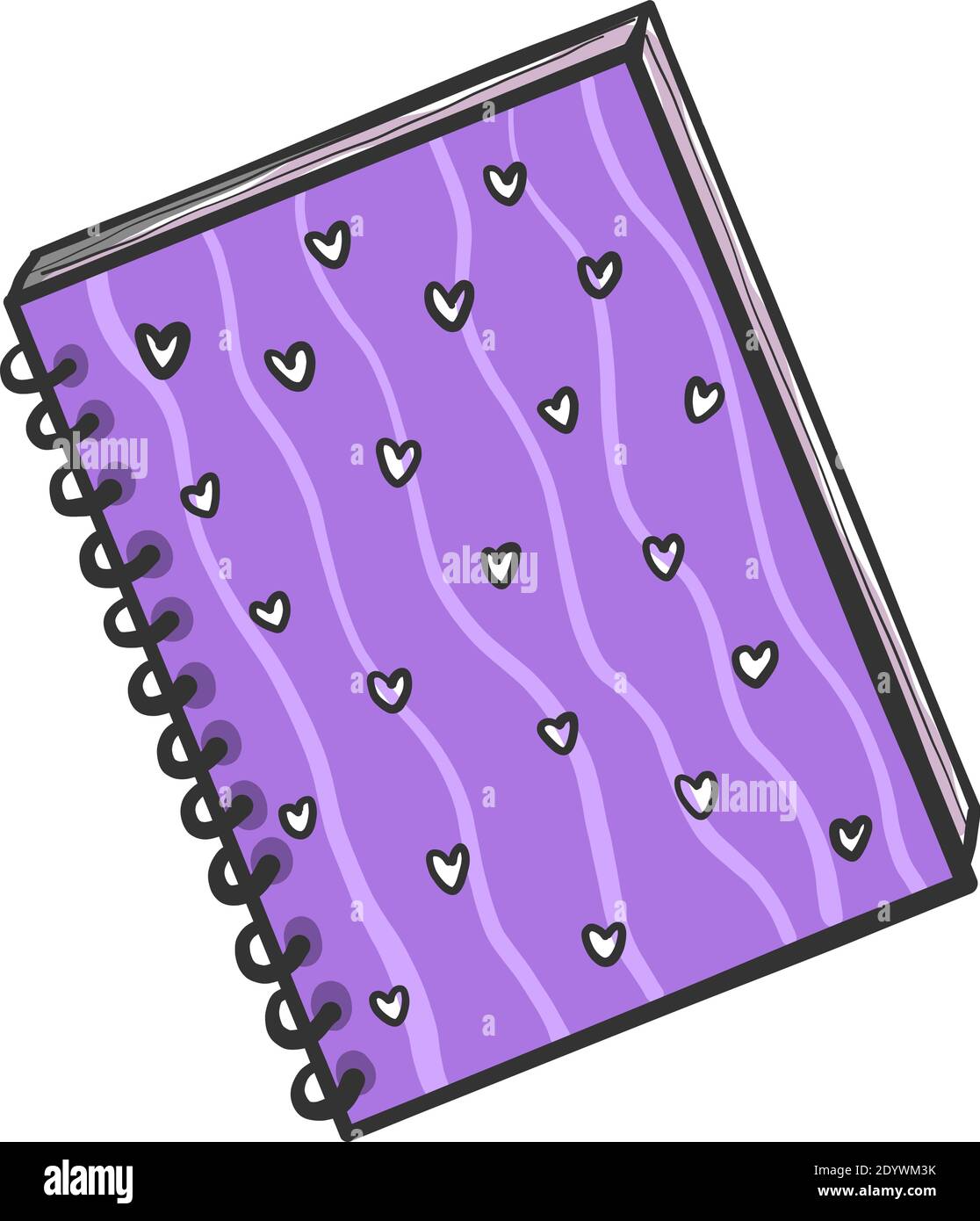 Violet notebook, illustration, vector on a white background Stock ...