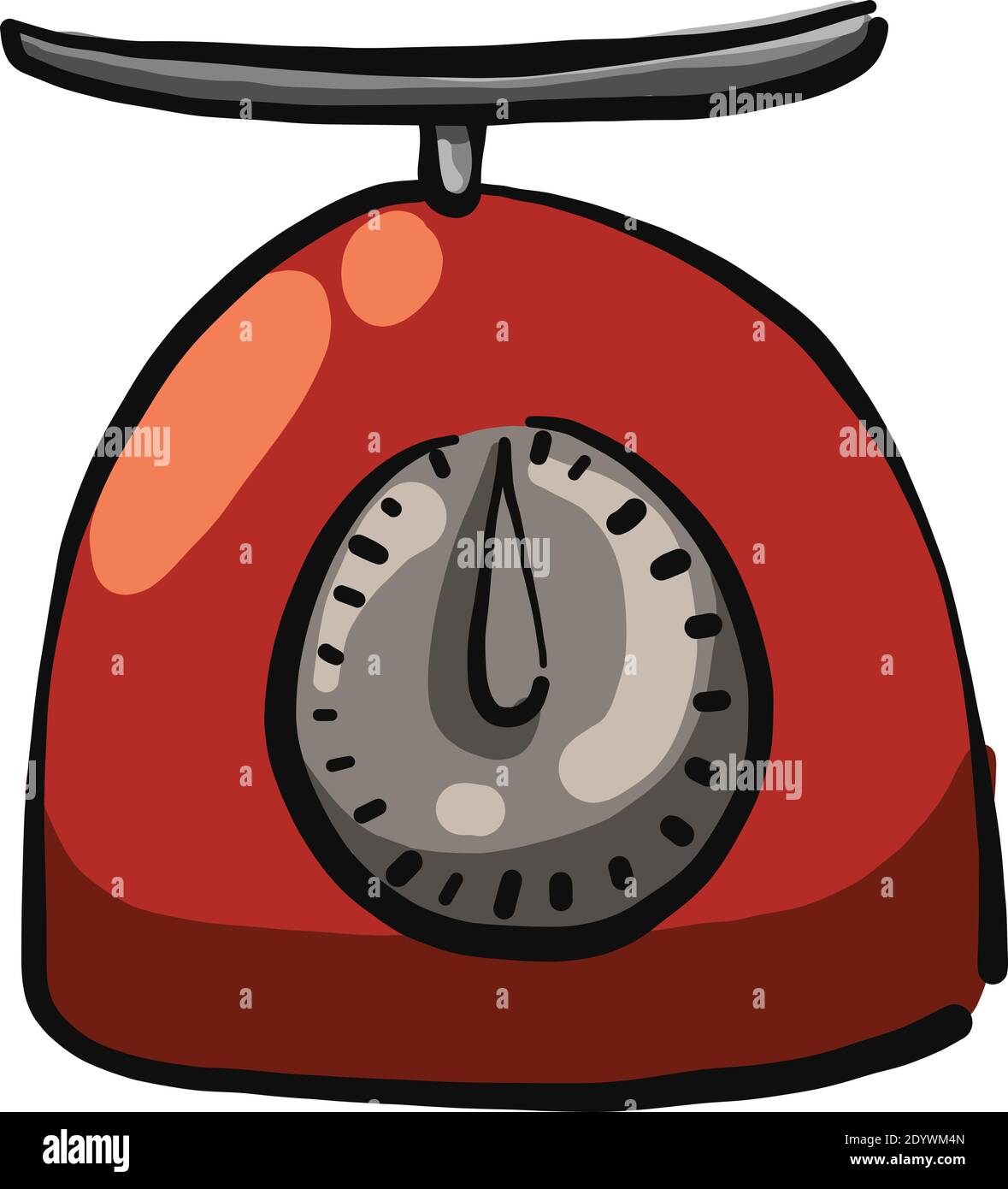 Red food scale, illustration, vector on a white background Stock Vector ...