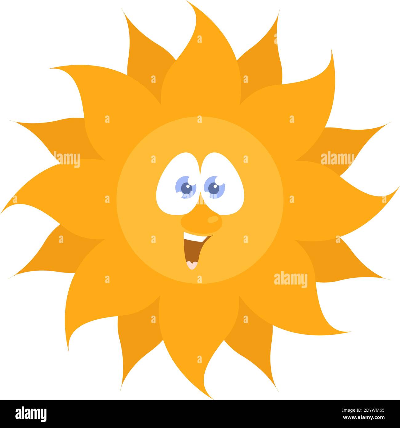 Bright sunshine, illustration, vector on a white background Stock ...