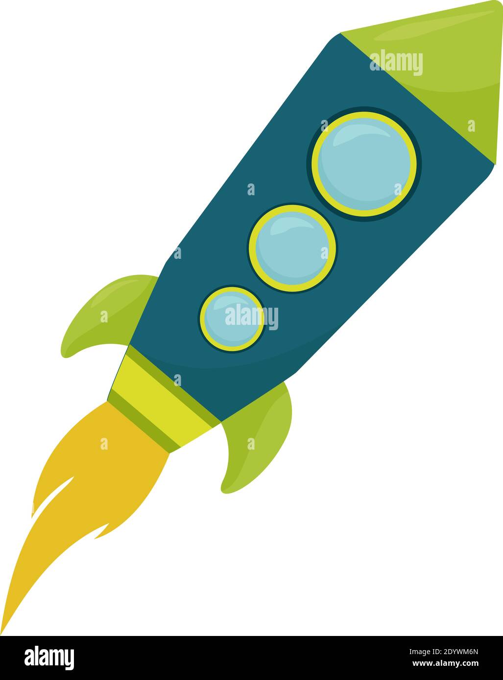 Small rocket, illustration, vector on a white background Stock Vector ...
