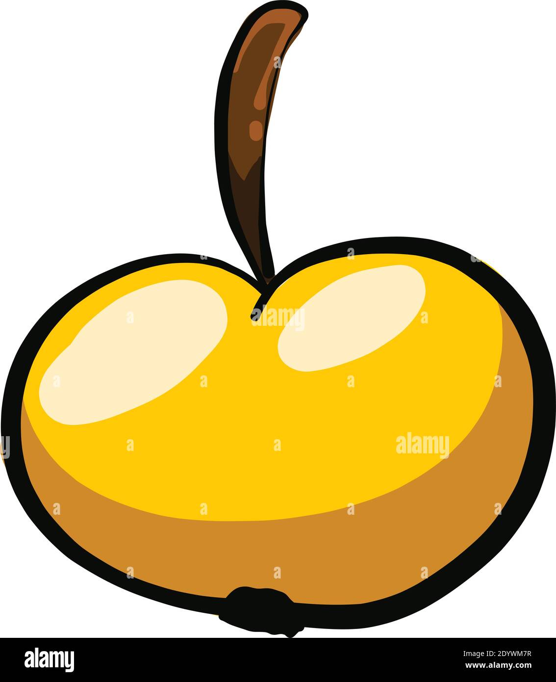 Yellow apple, illustration, vector on a white background Stock Vector ...