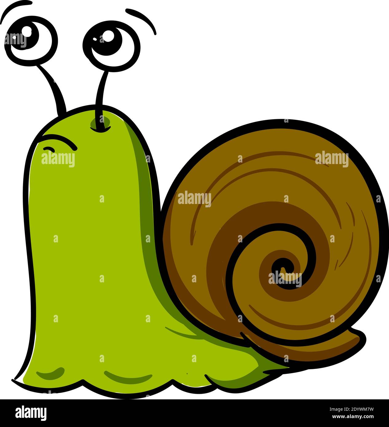 Very sad snail, illustration, vector on a white background Stock Vector ...