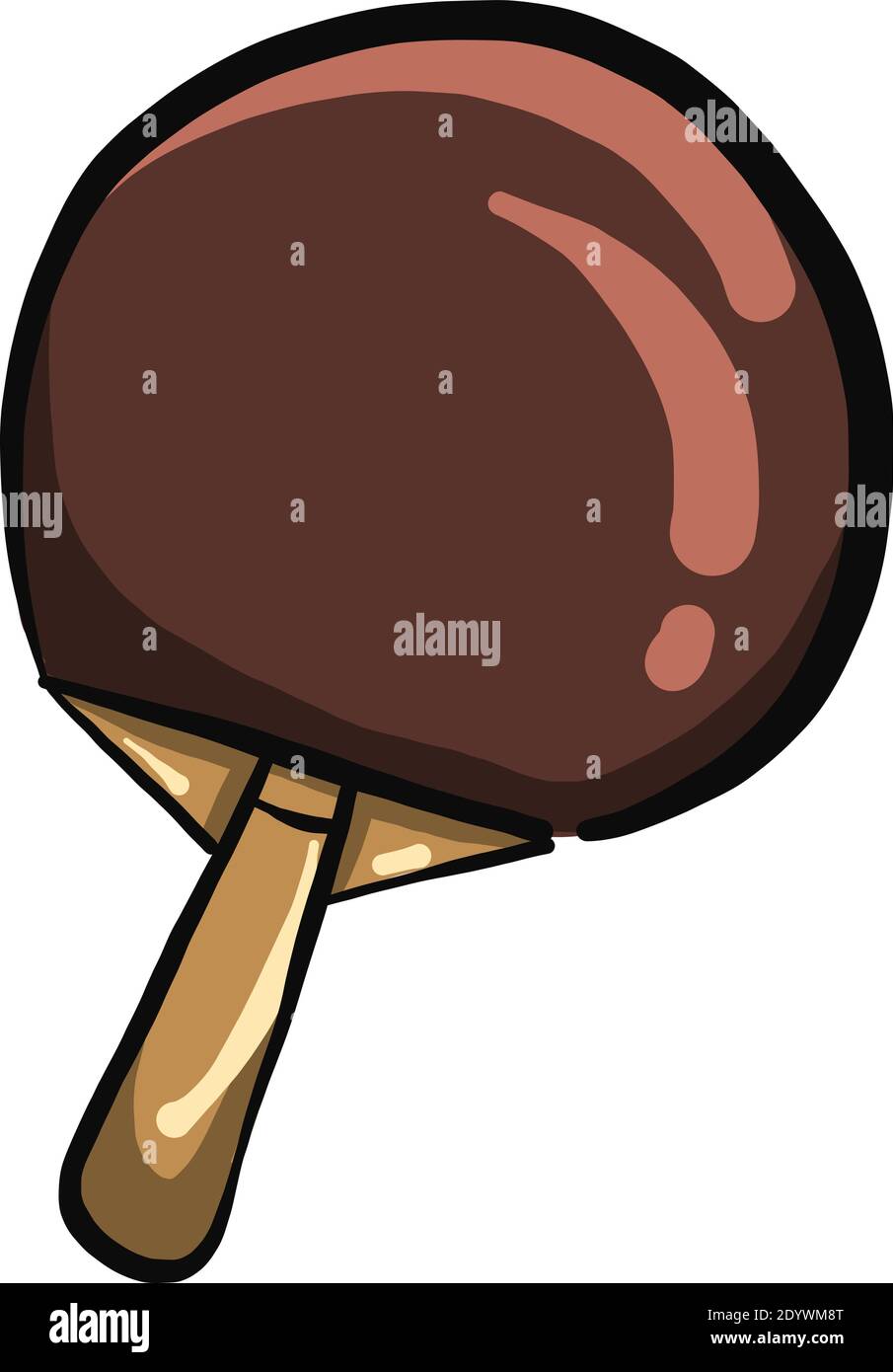 Table tennis racket, illustration, vector on a white background Stock ...