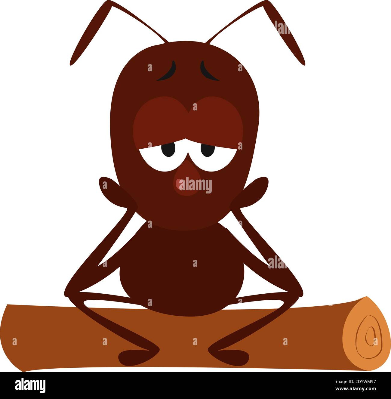 Sad ant, illustration, vector on a white background Stock Vector Image ...