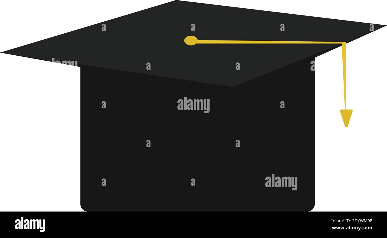 Graduation hat, illustration, vector on a white background Stock Vector ...