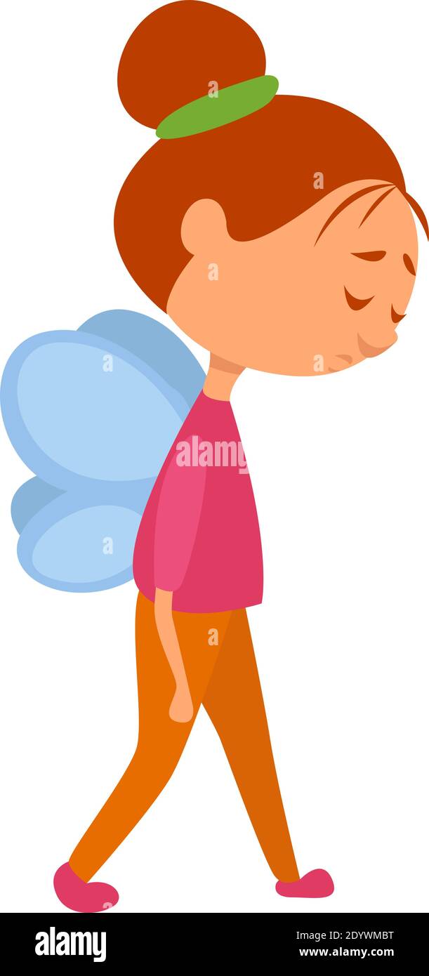 Sad fairy, illustration, vector on a white background Stock Vector ...