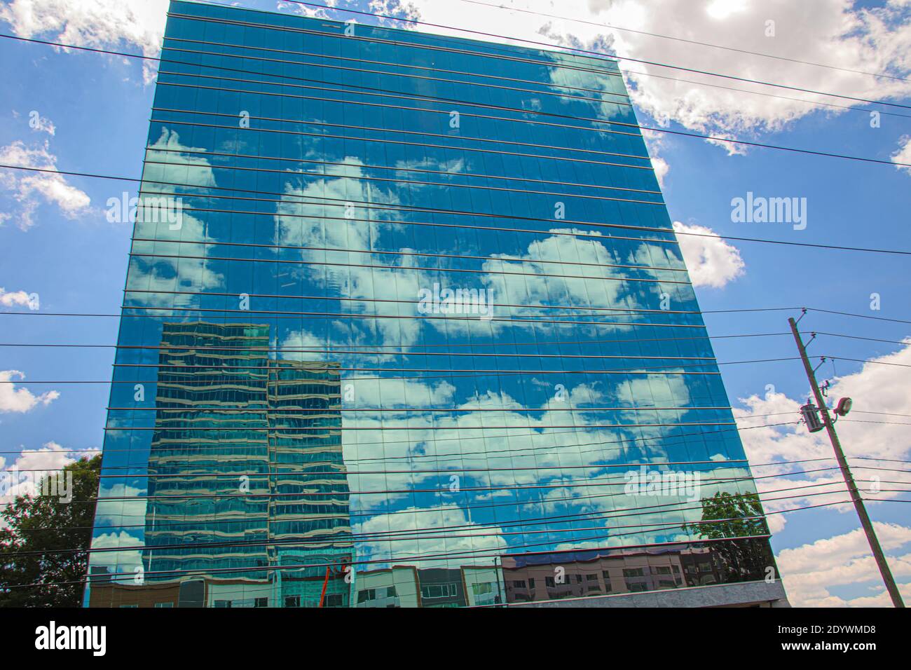 Atlanta, Ga USA 05 13 20: Tall glass building in Buckhead reflecting ...
