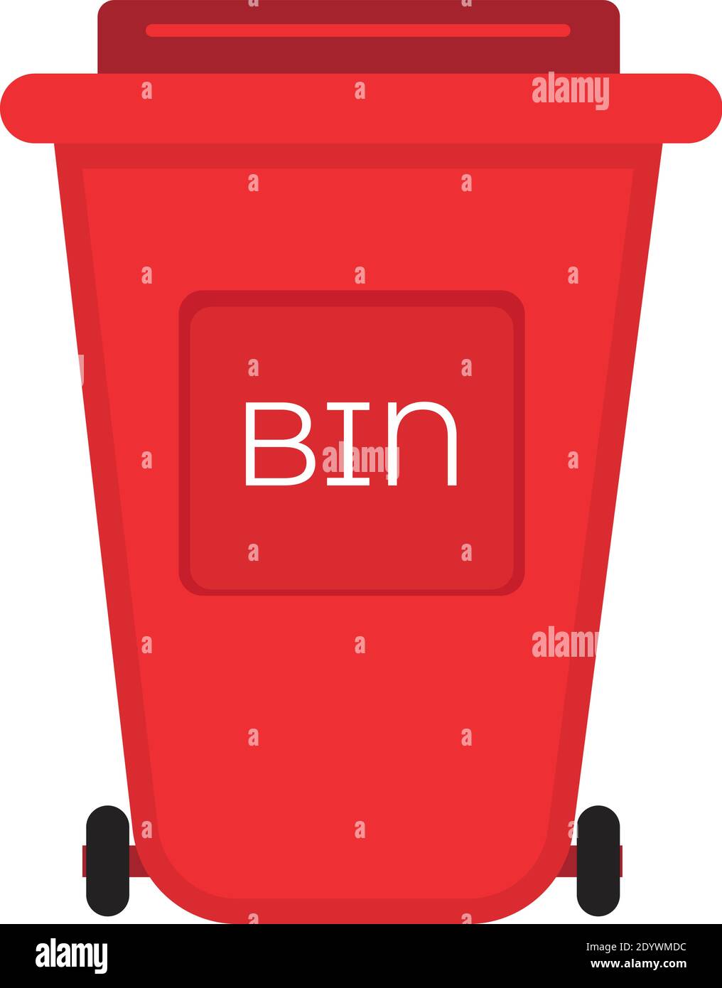 Red bin, illustration, vector on a white background Stock Vector Image ...