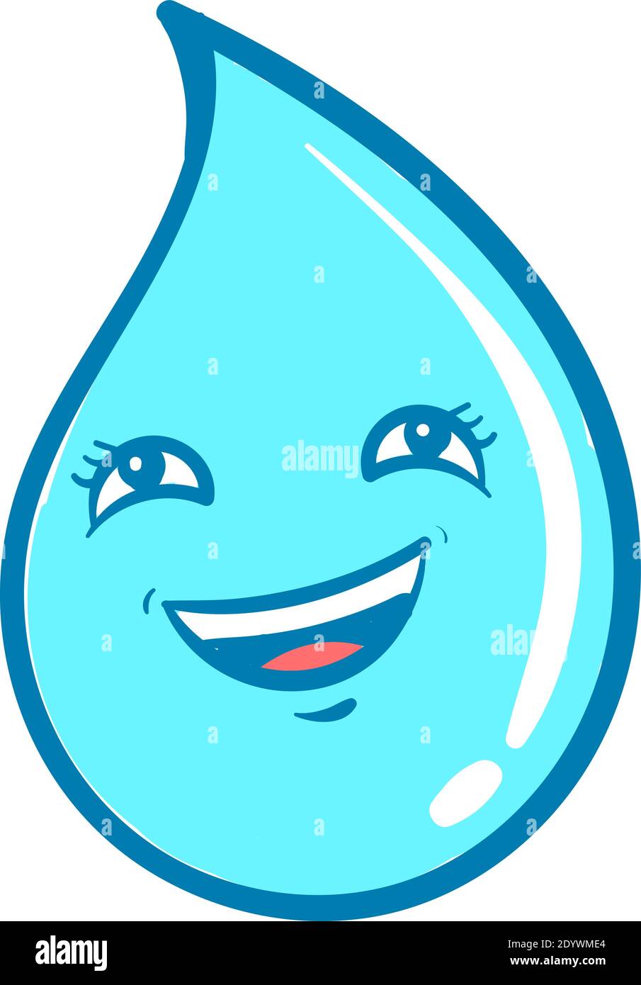 Happy water drop, illustration, vector on a white background Stock ...