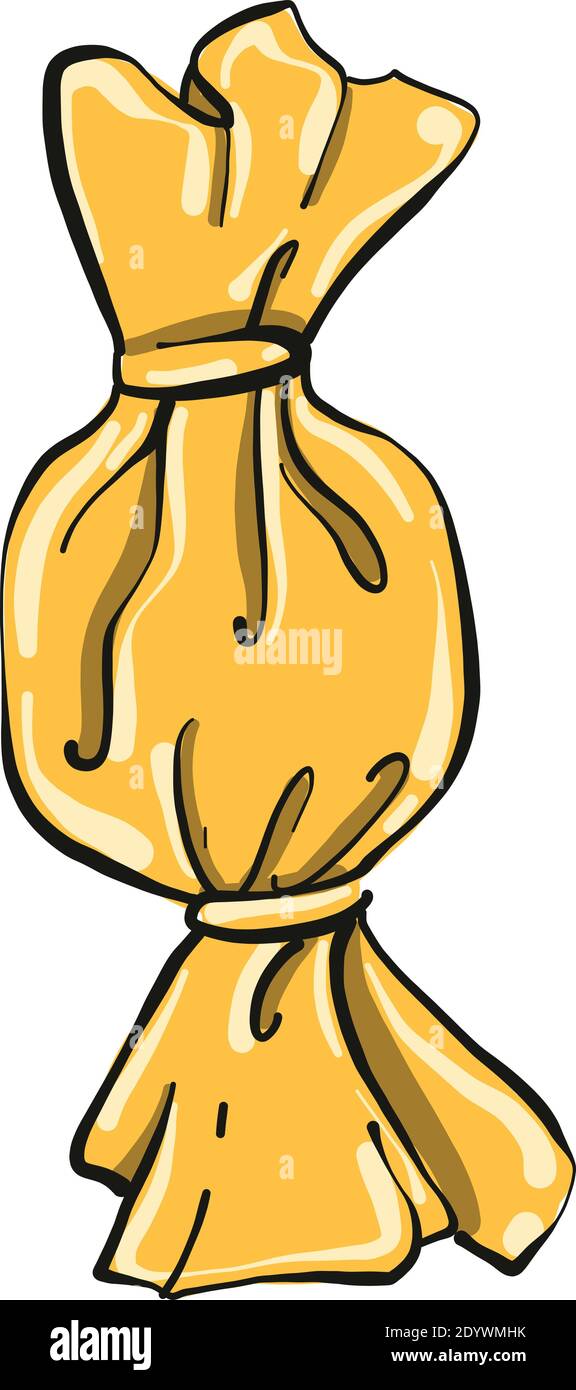 Yellow candy, illustration, vector on a white background Stock Vector ...