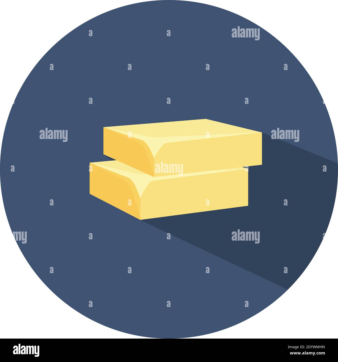 Two blocks of butter, illustration, vector on a white background Stock ...