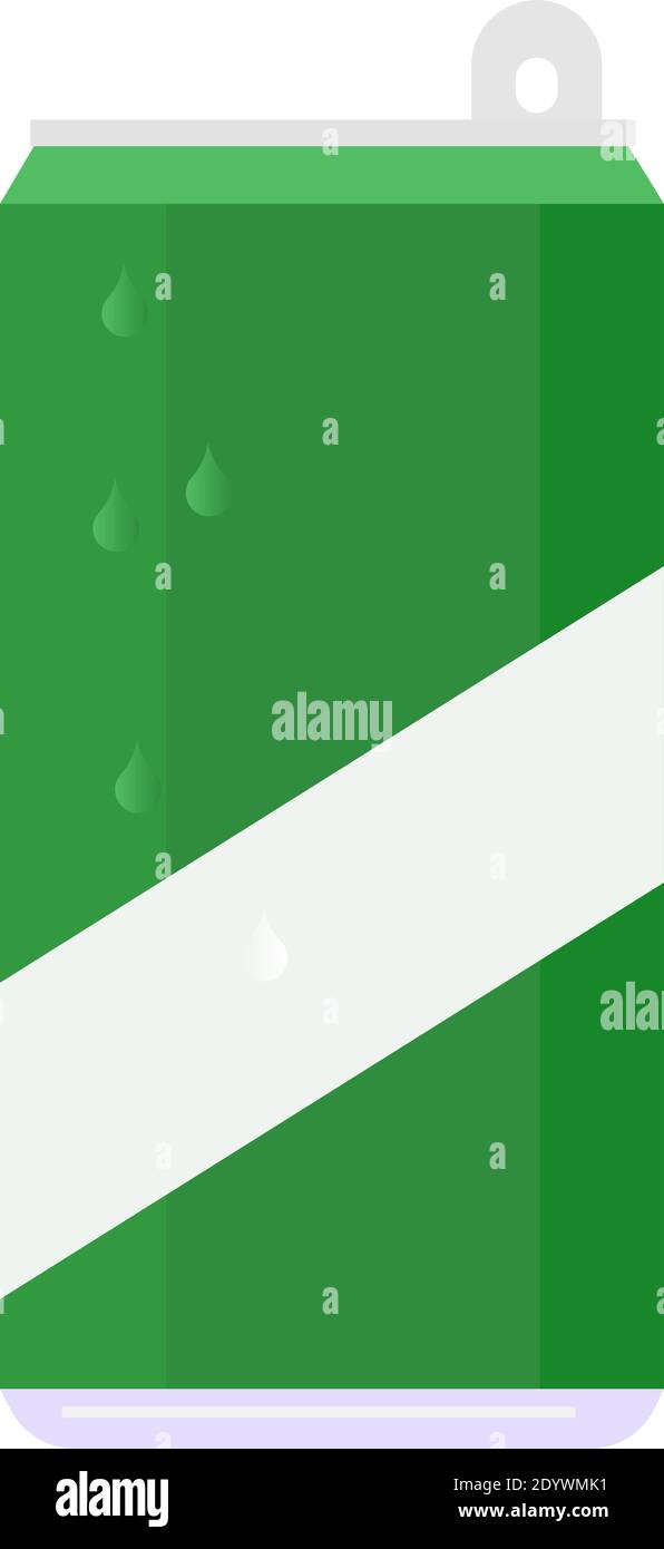 Green can, illustration, vector on a white background Stock Vector ...