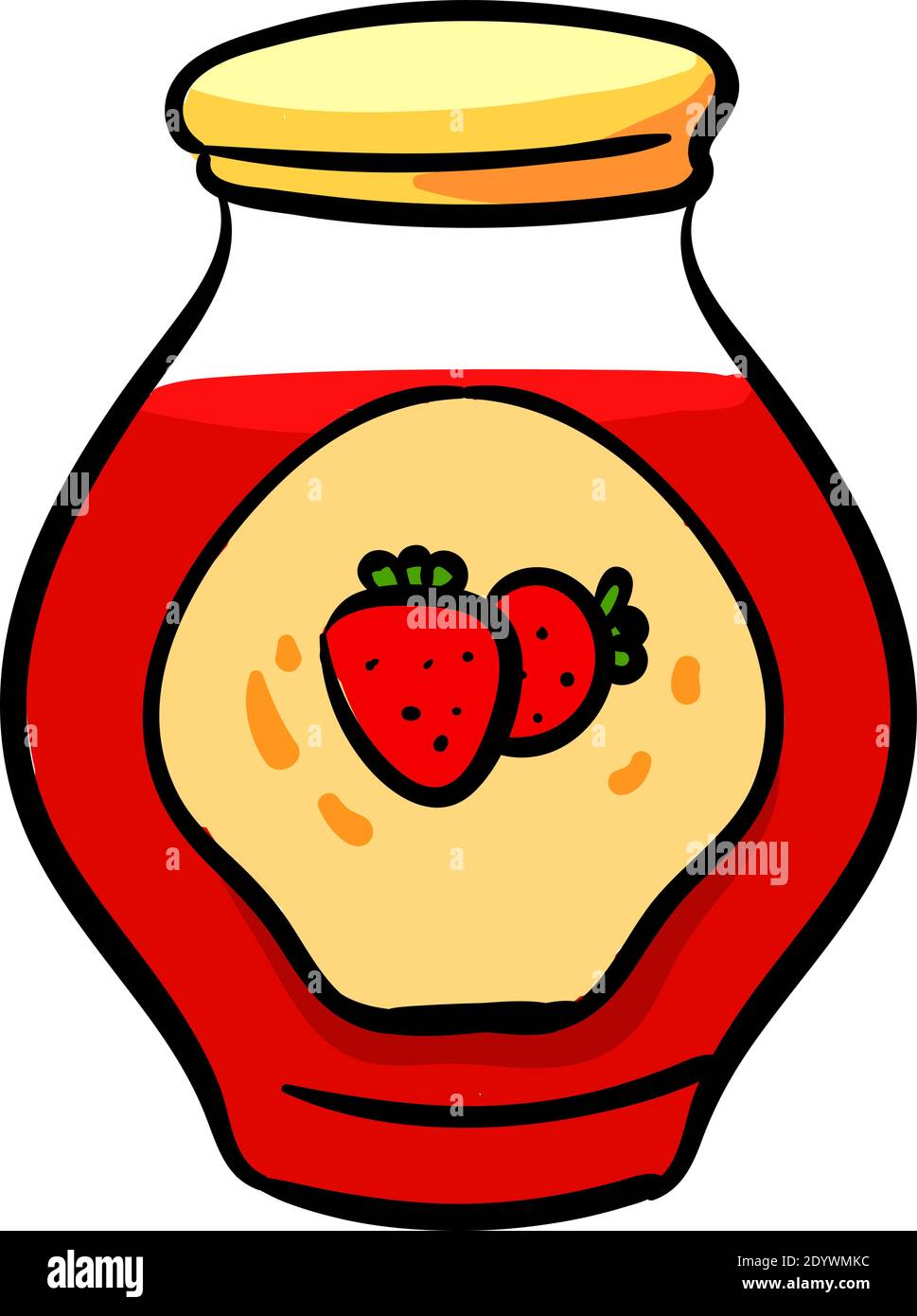 Strawberry jam, illustration, vector on a white background Stock Vector ...