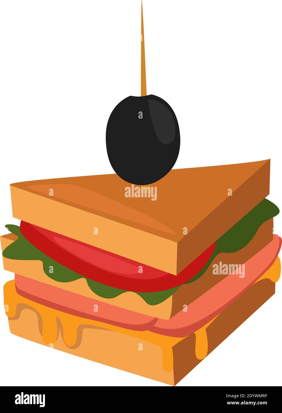 Small triangle sandwich, illustration, vector on a white background ...