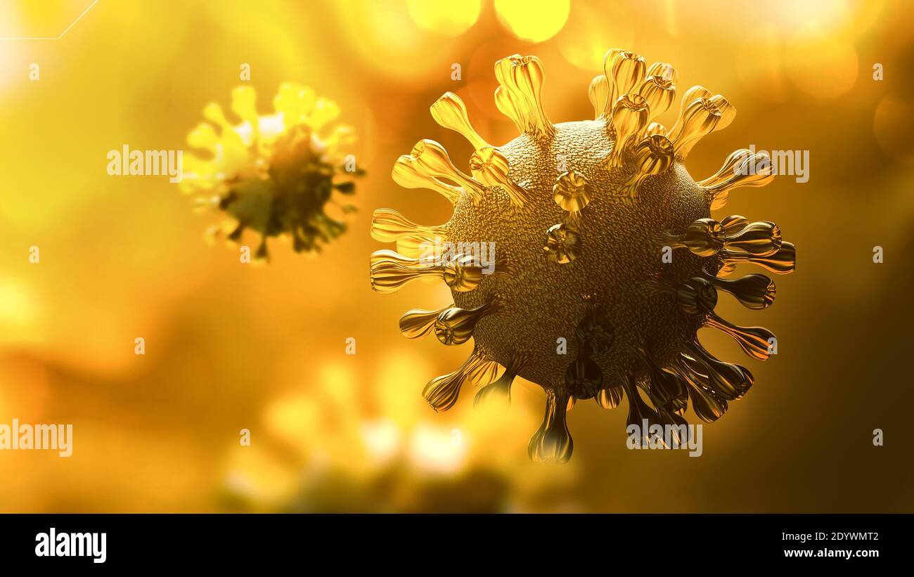 Super closeup Coronavirus COVID-19 in human lung background. Science ...