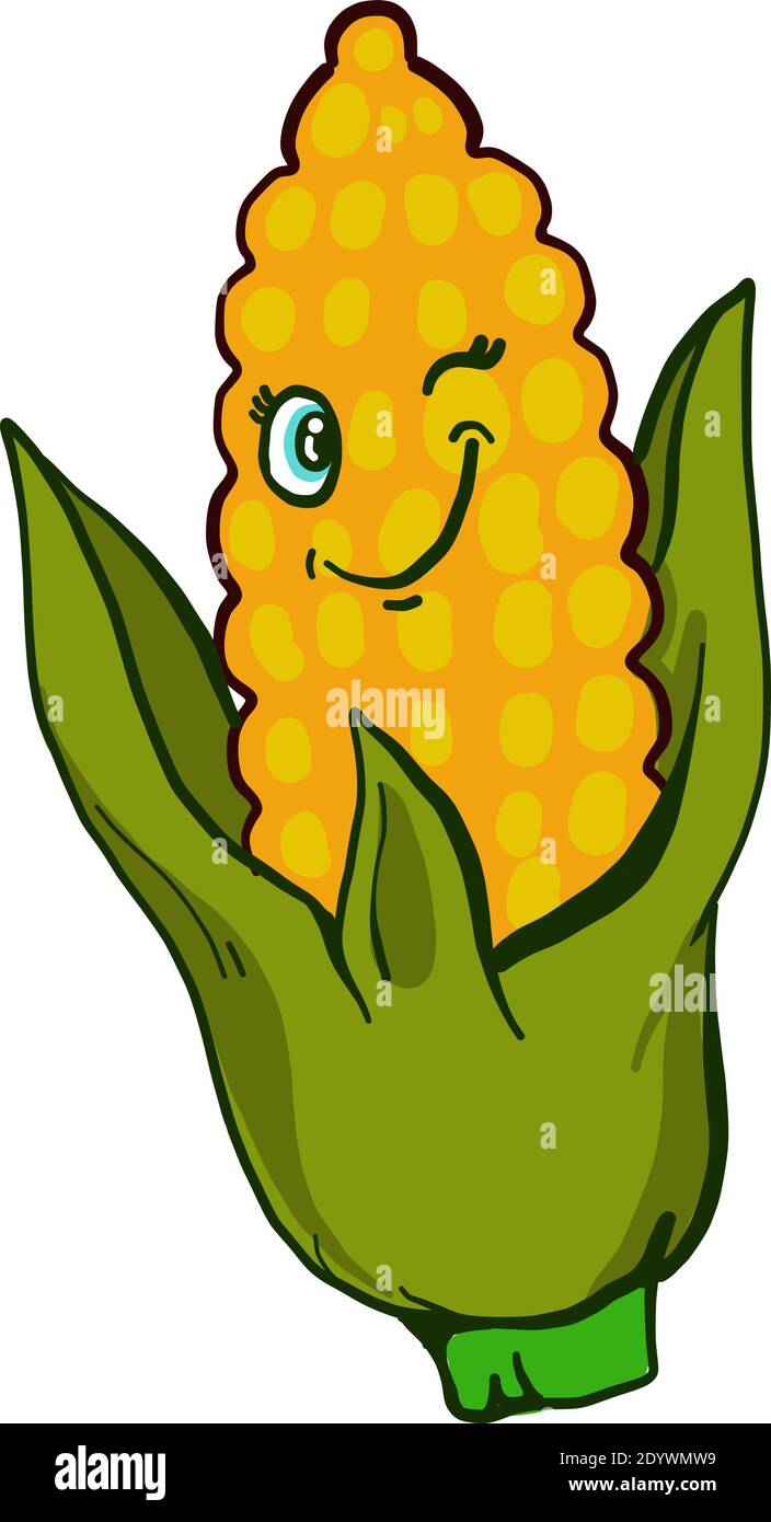 Cartoon pumpkin corn on Cut Out Stock Images & Pictures - Alamy