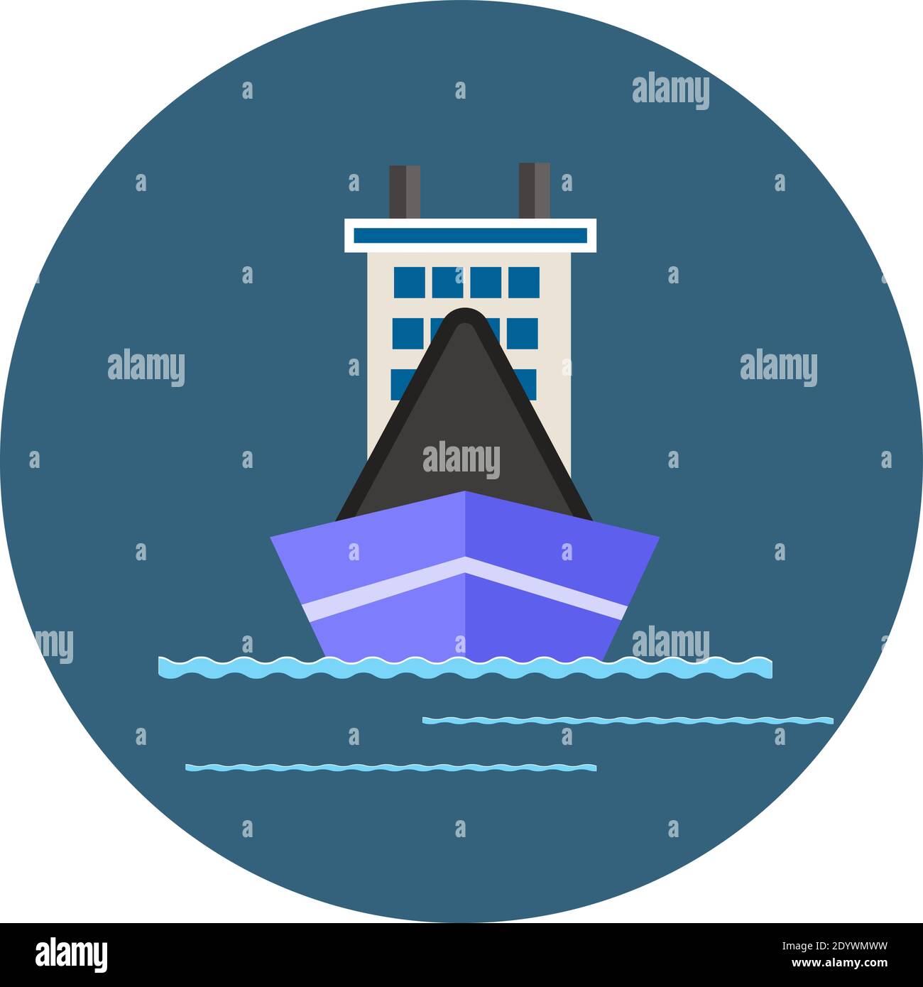 Cargo ship, illustration, vector on a white background Stock Vector ...