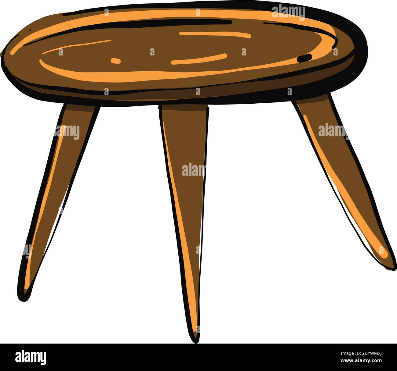 Small wooden table, illustration, vector on a white background Stock ...