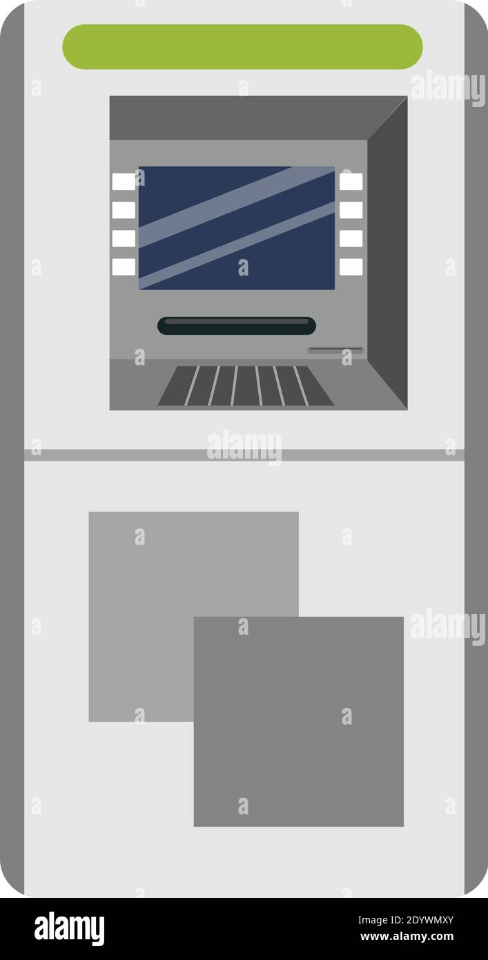 ATM Machine, illustration, vector on a white background Stock Vector ...