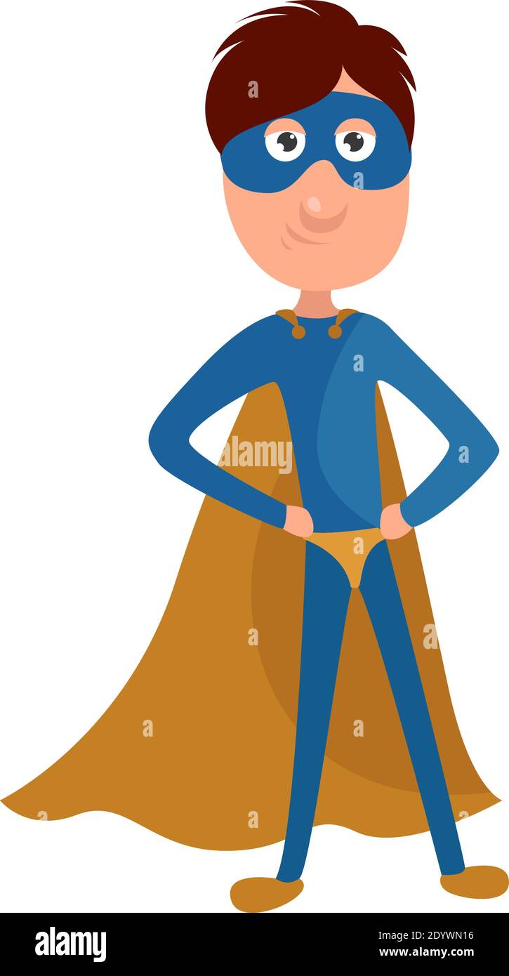Young superhero, illustration, vector on a white background Stock ...