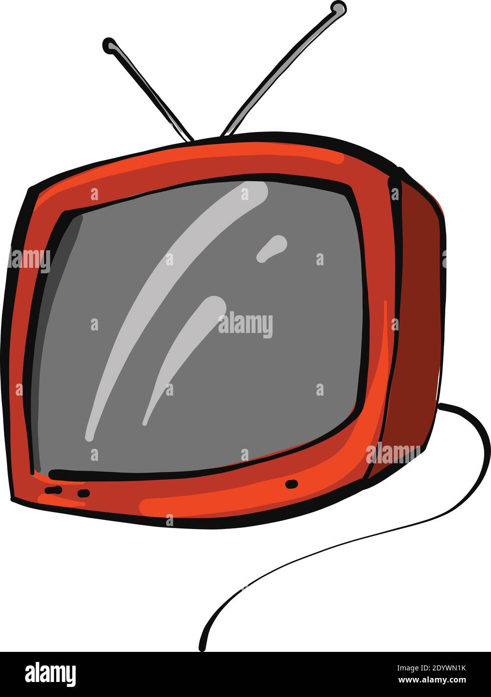 Small red tv, illustration, vector on a white background Stock Vector ...