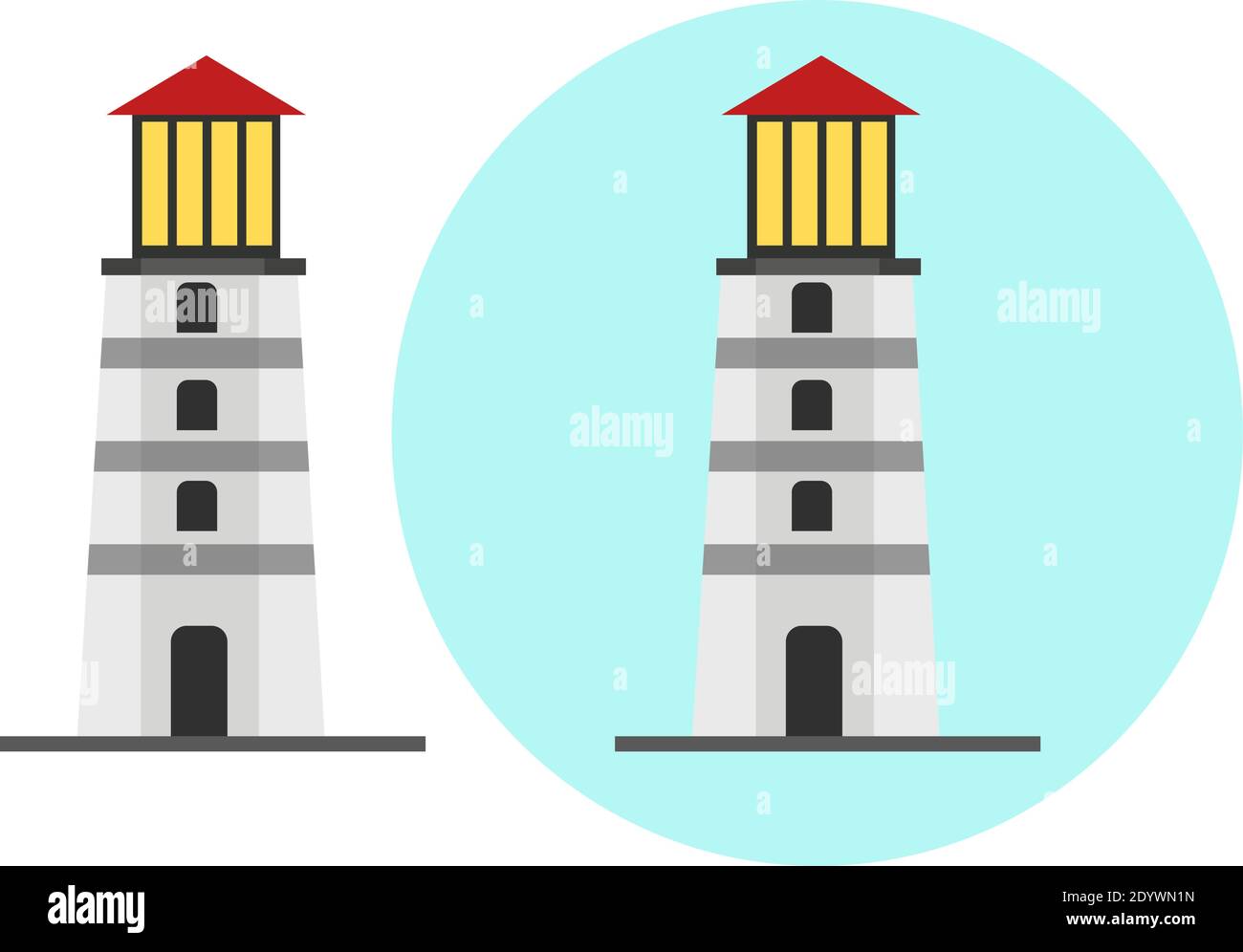 Tall beacon, illustration, vector on a white background Stock Vector ...