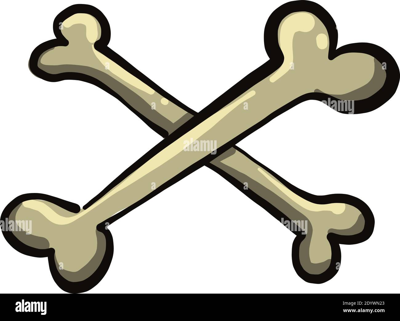 Two small bones, illustration, vector on a white background Stock ...