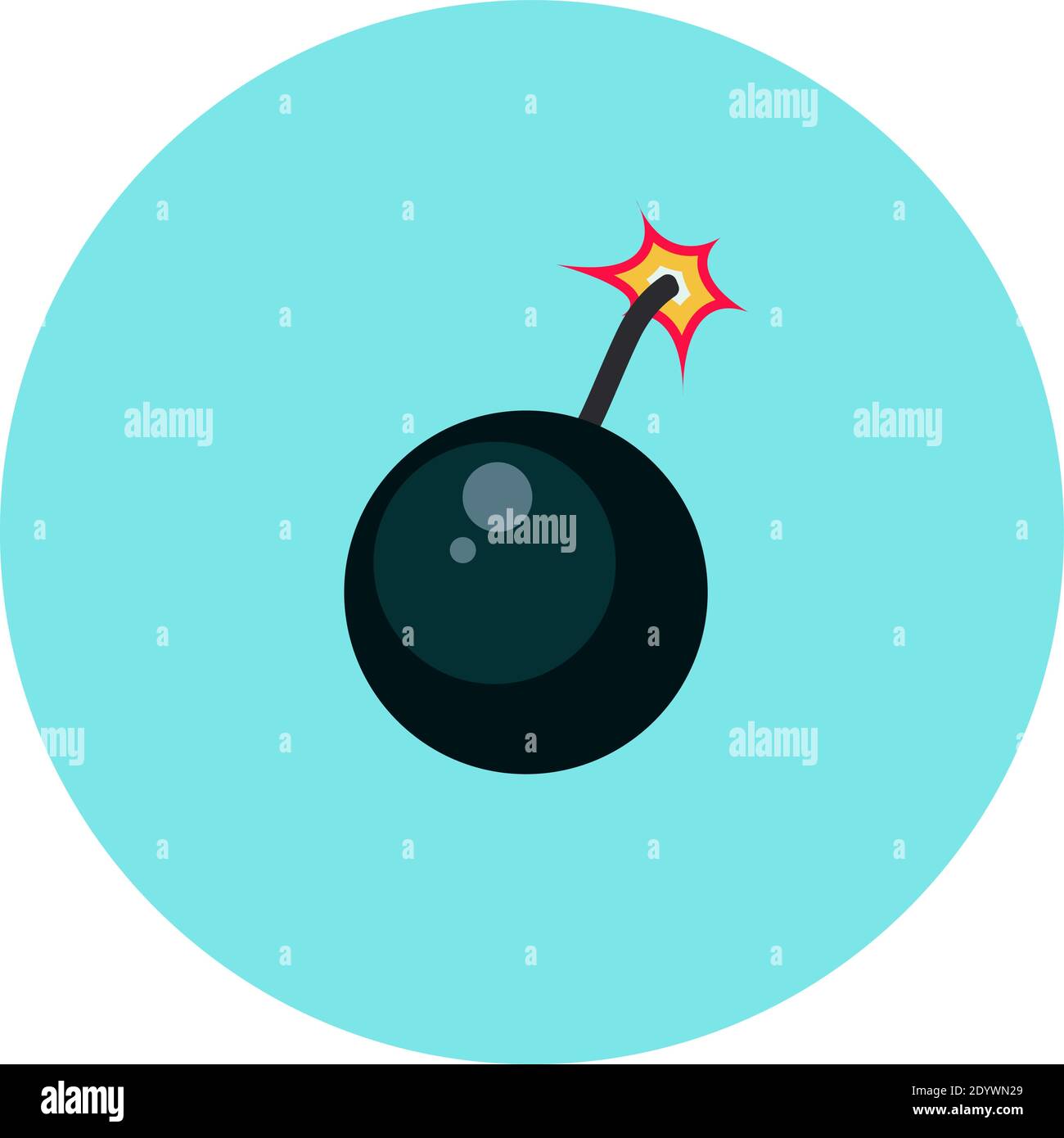 Black bomb, illustration, vector on a white background Stock Vector ...