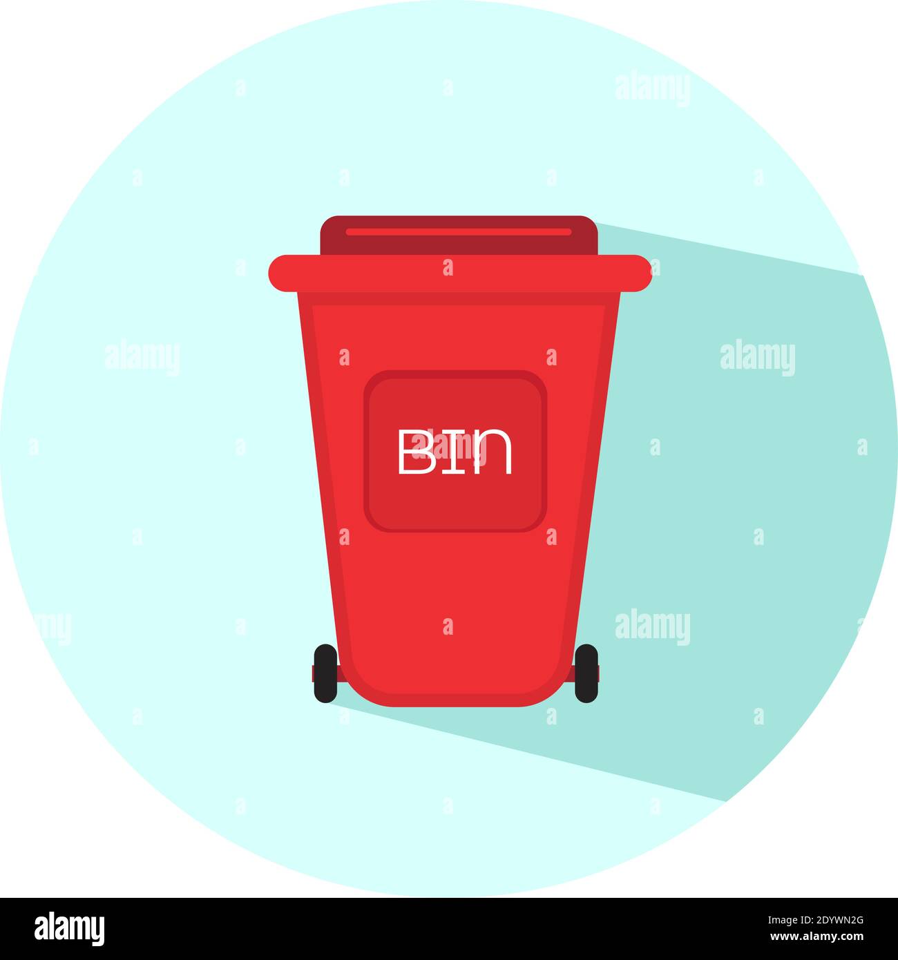 Red bin, illustration, vector on a white background Stock Vector Image ...