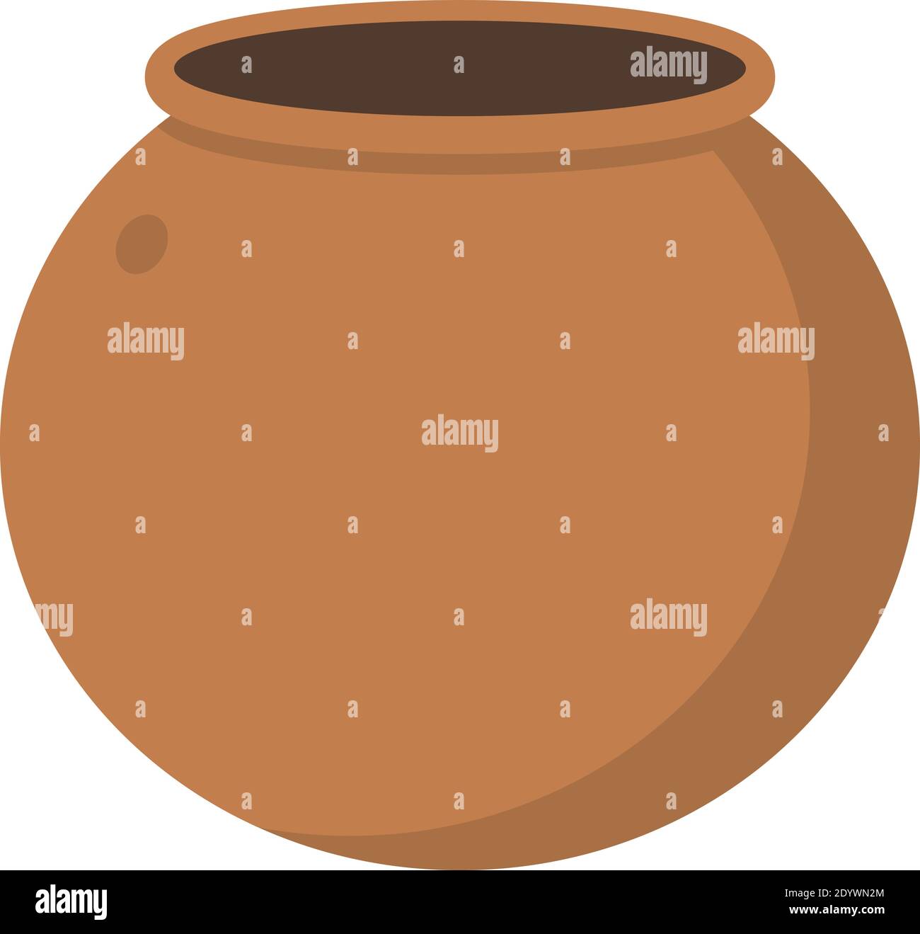 Clay pot, illustration, vector on a white background Stock Vector Image ...