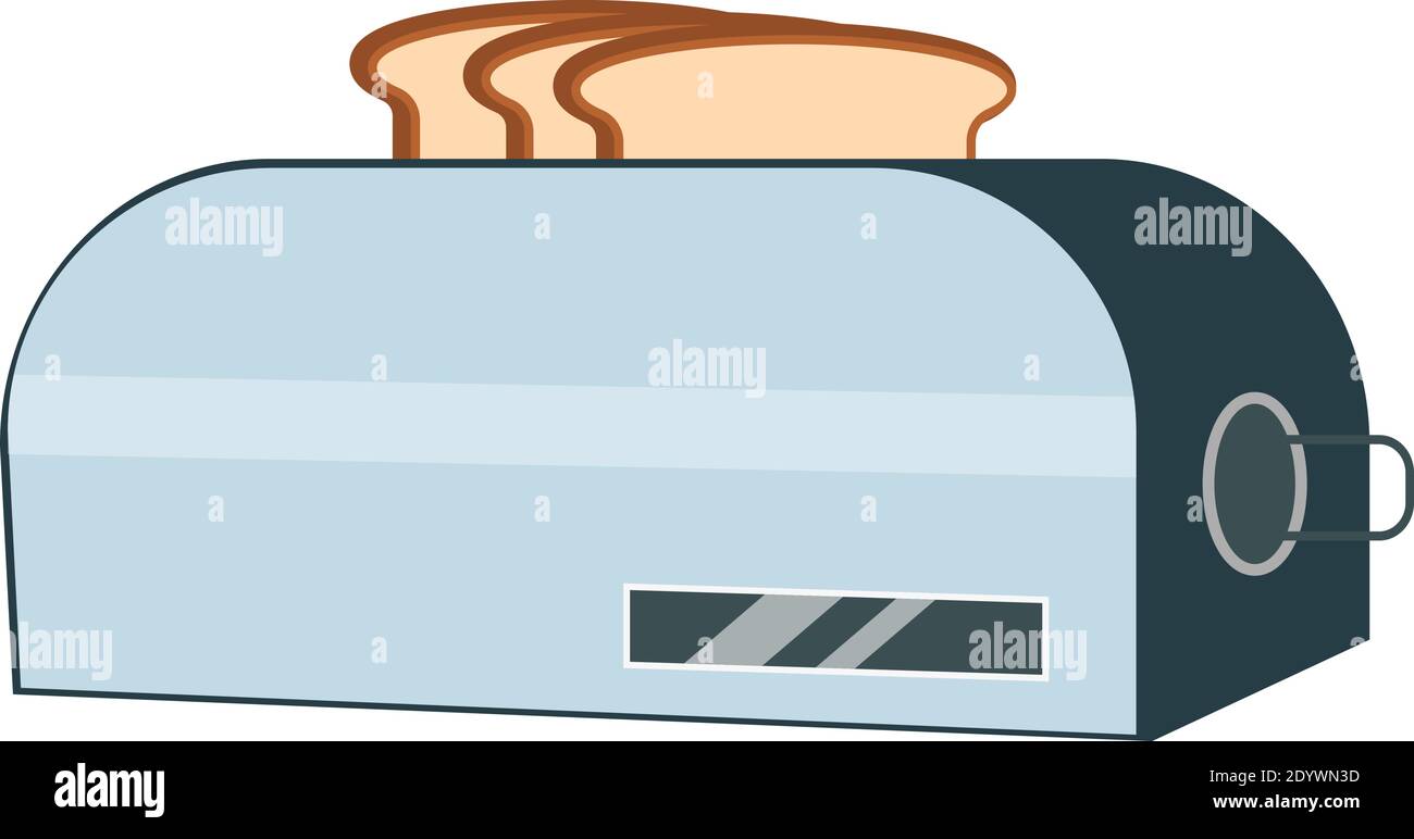 Bread toaster, illustration, vector on a white background Stock Vector ...
