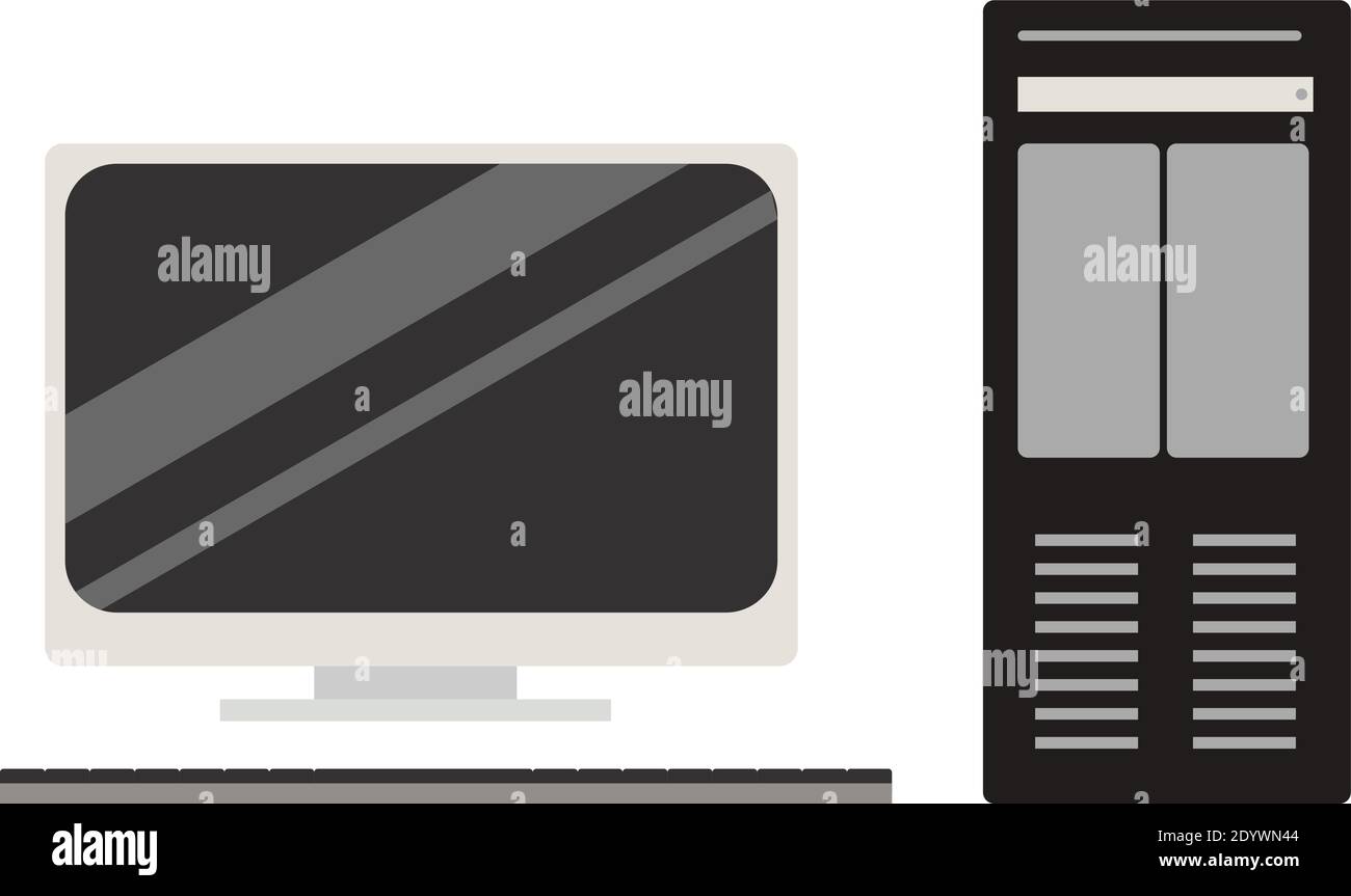 Big computer, illustration, vector on a white background Stock Vector ...