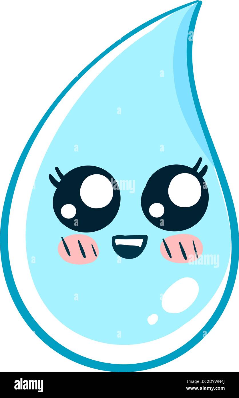 Cute water drop, illustration, vector on a white background Stock ...