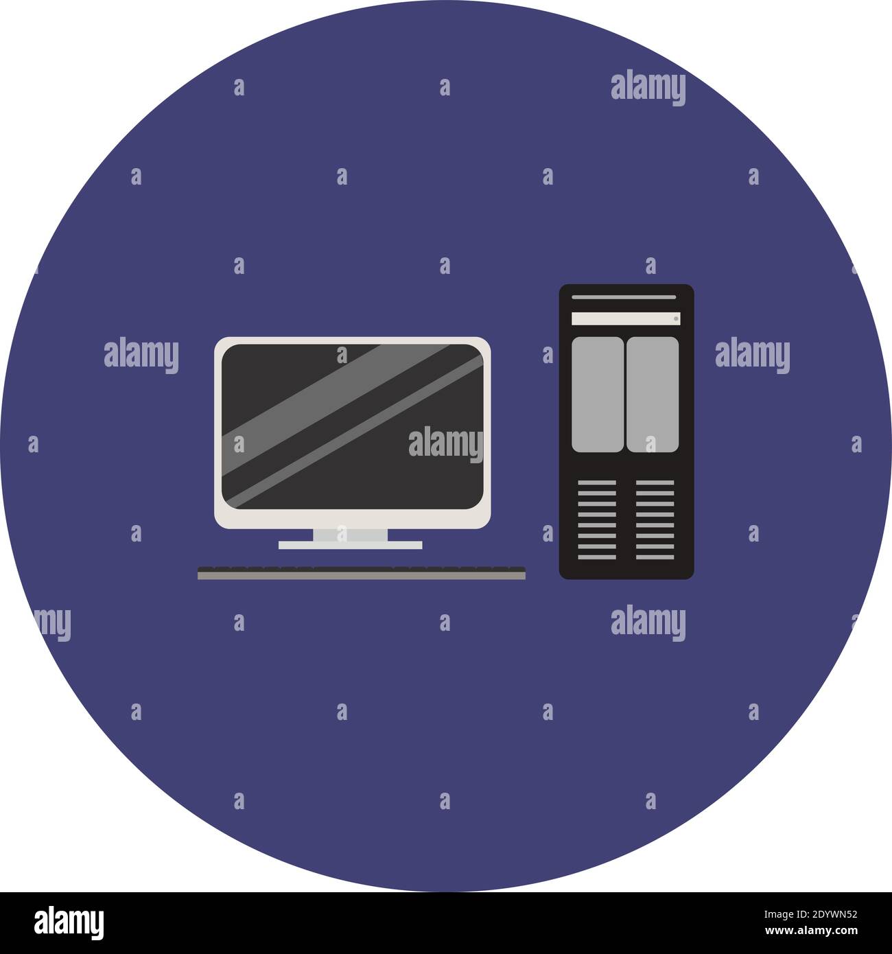 Big computer, illustration, vector on a white background Stock Vector ...