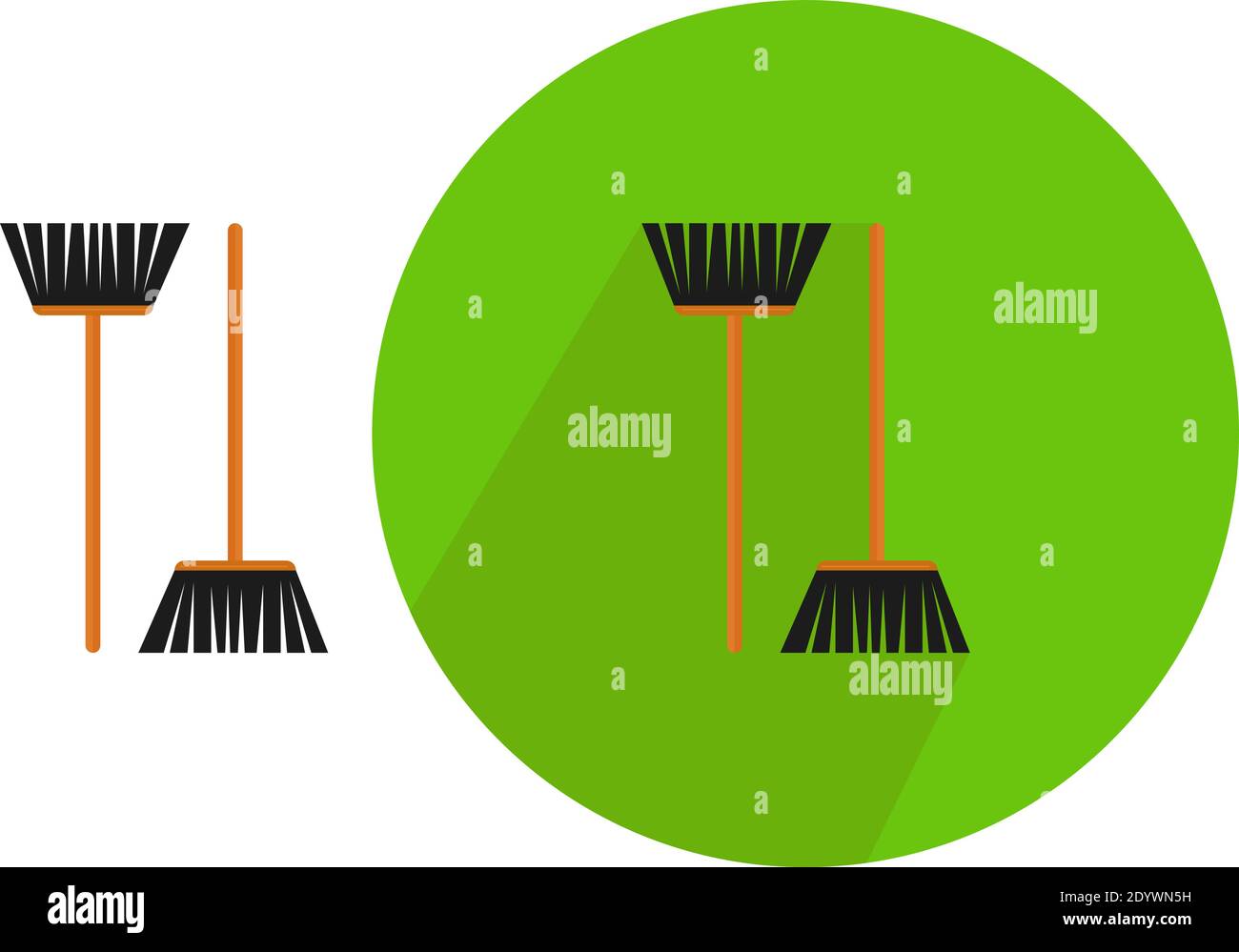 Small broom, illustration, vector on a white background Stock Vector ...