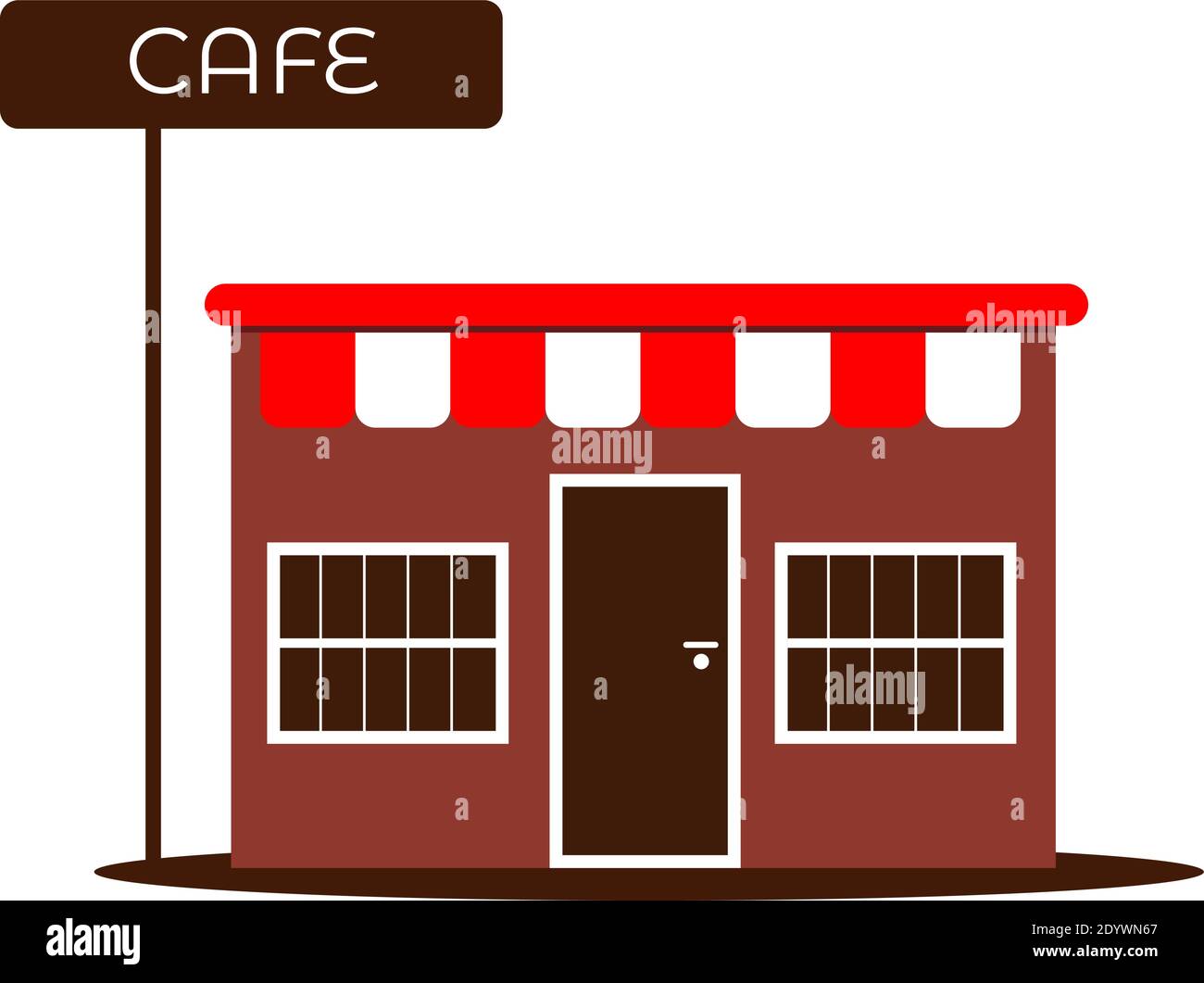 Very small cafe, illustration, vector on a white background Stock ...