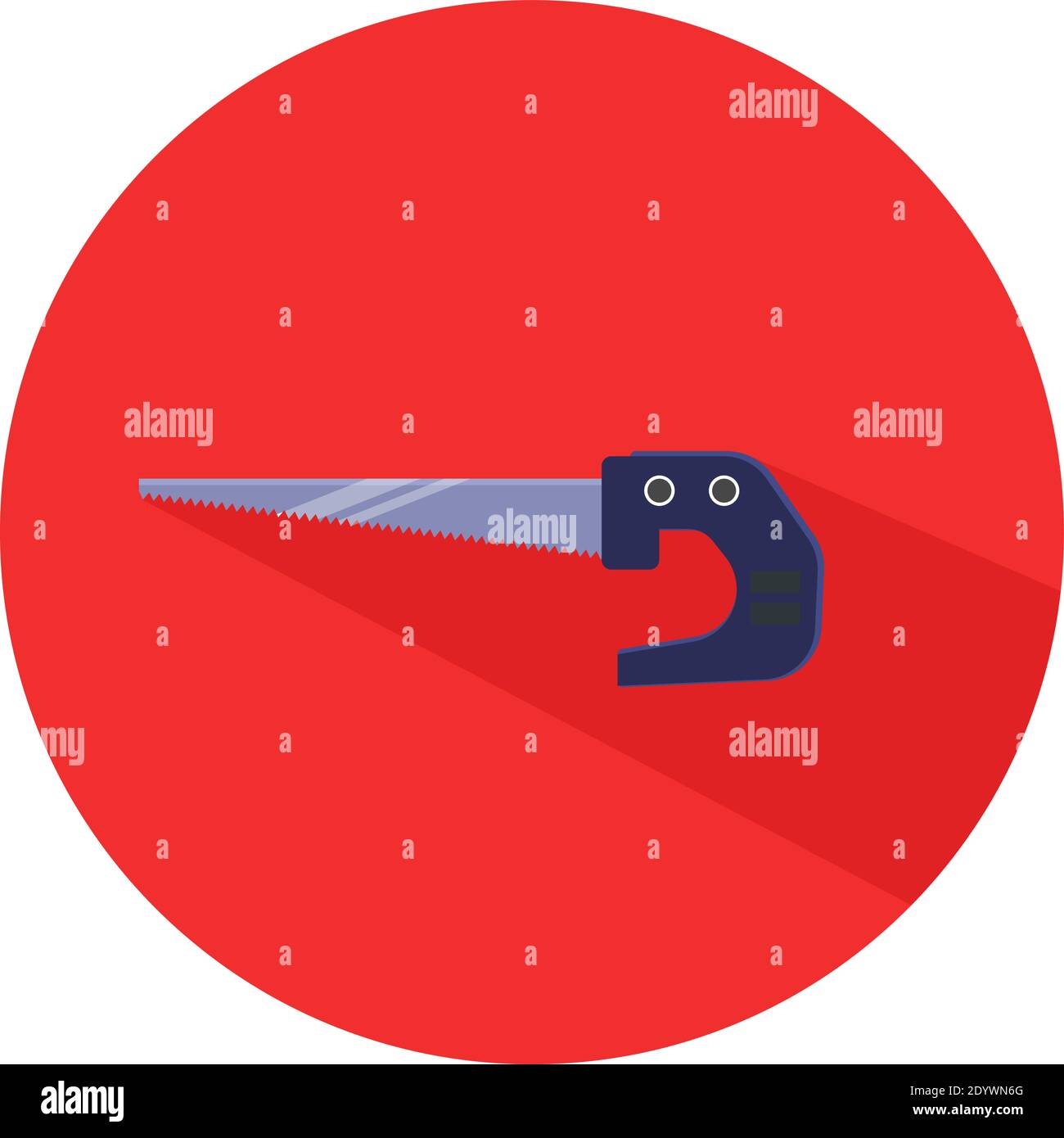 Hand saw, illustration, vector on a white background Stock Vector Image ...
