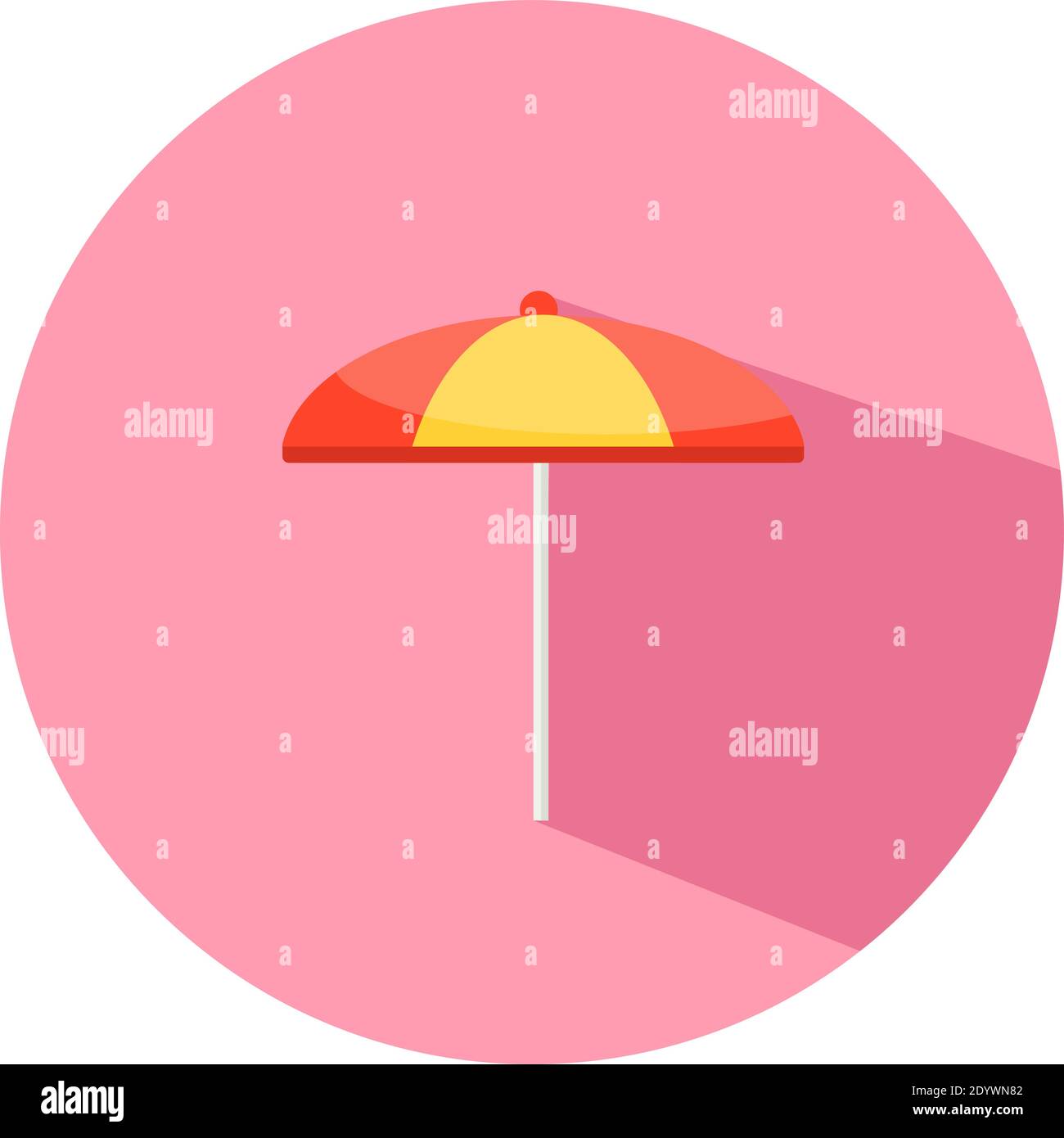 Big beach umbrella, illustration, vector on a white background Stock ...