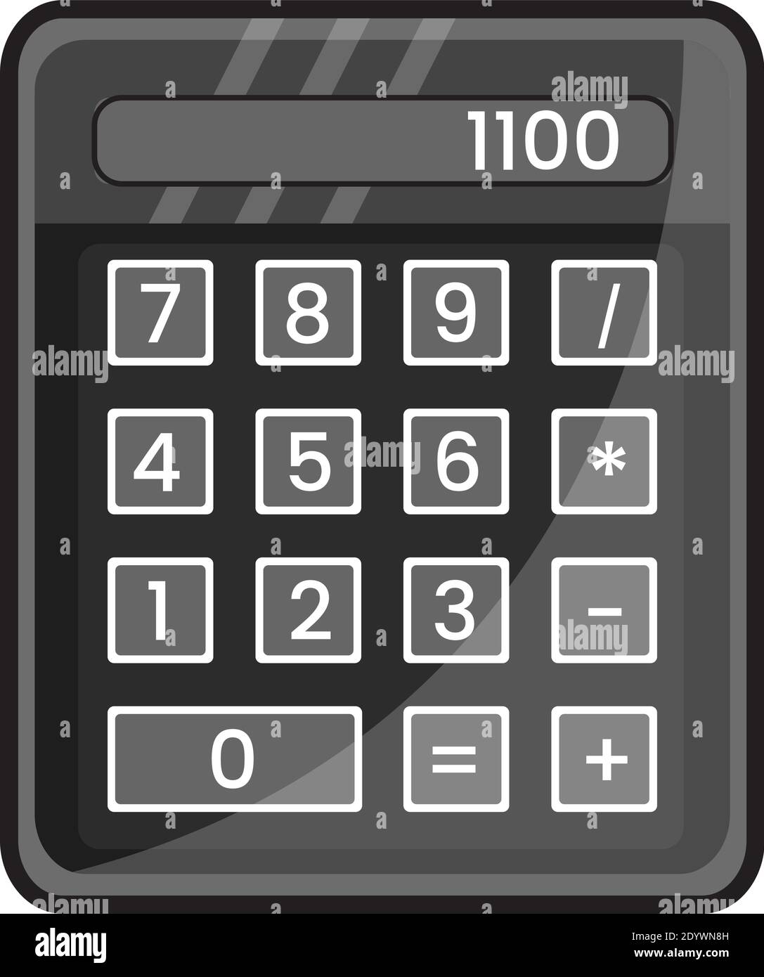 Black calculator, illustration, vector on a white background Stock ...