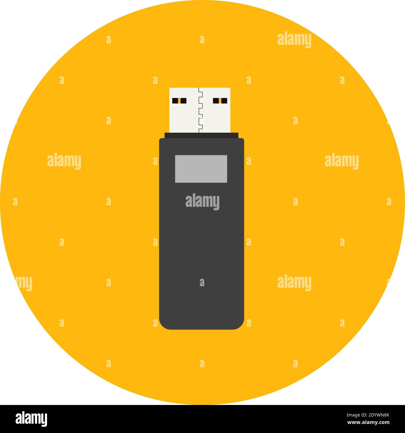 USB stick, illustration, vector on a white background Stock Vector ...