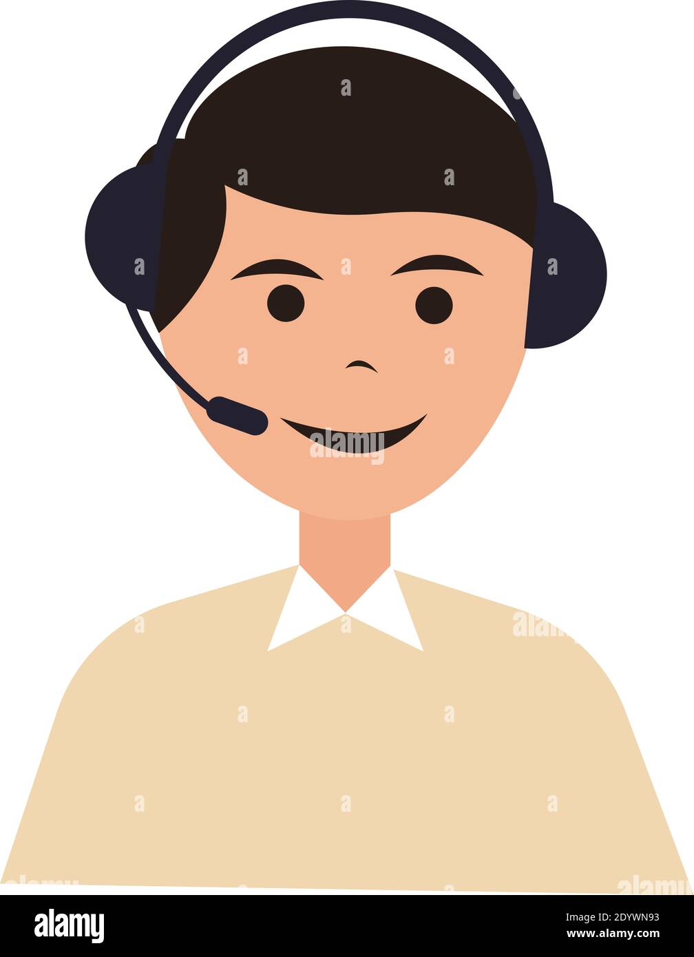 Call center, illustration, vector on a white background Stock Vector ...