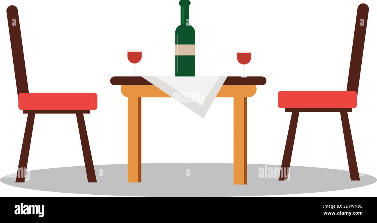 Dinner Table, illustration, vector on a white background Stock Vector ...