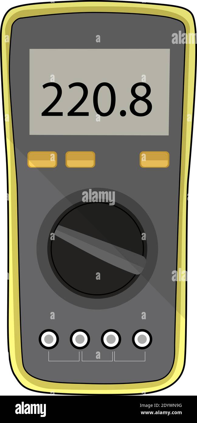 Digital multimeter, illustration, vector on a white background Stock ...