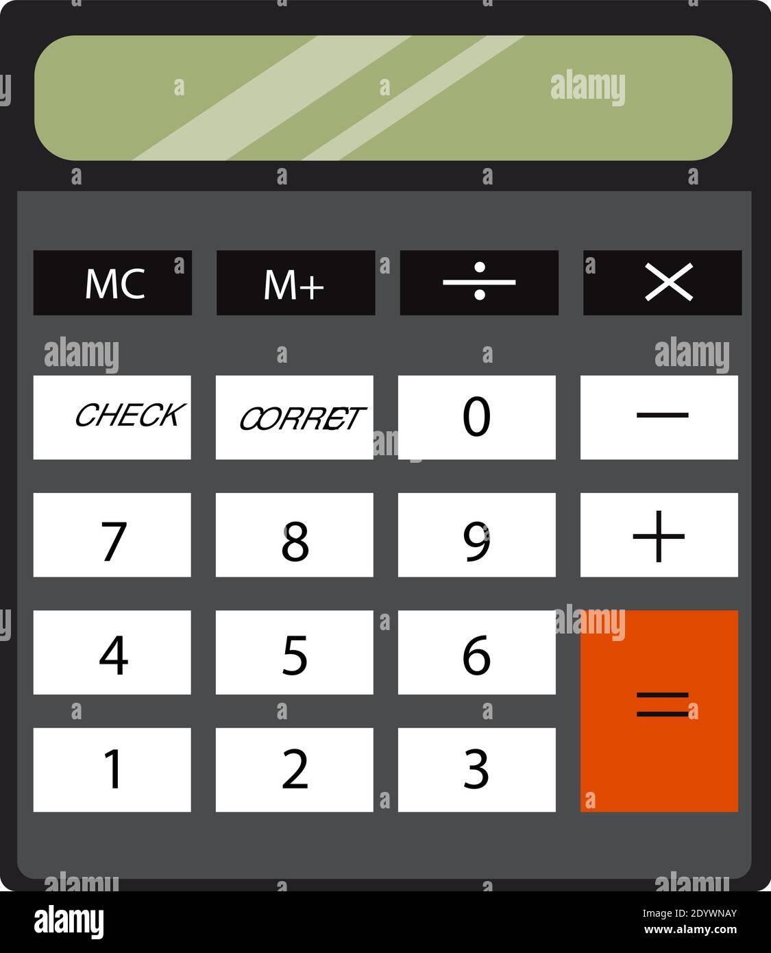 Old calculator, illustration, vector on a white background Stock Vector ...