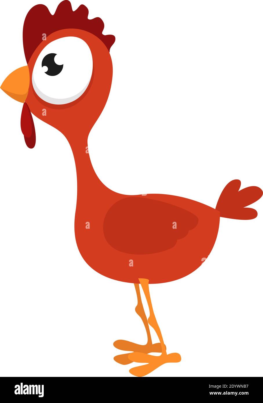 Young red hen, illustration, vector on a white background Stock Vector ...