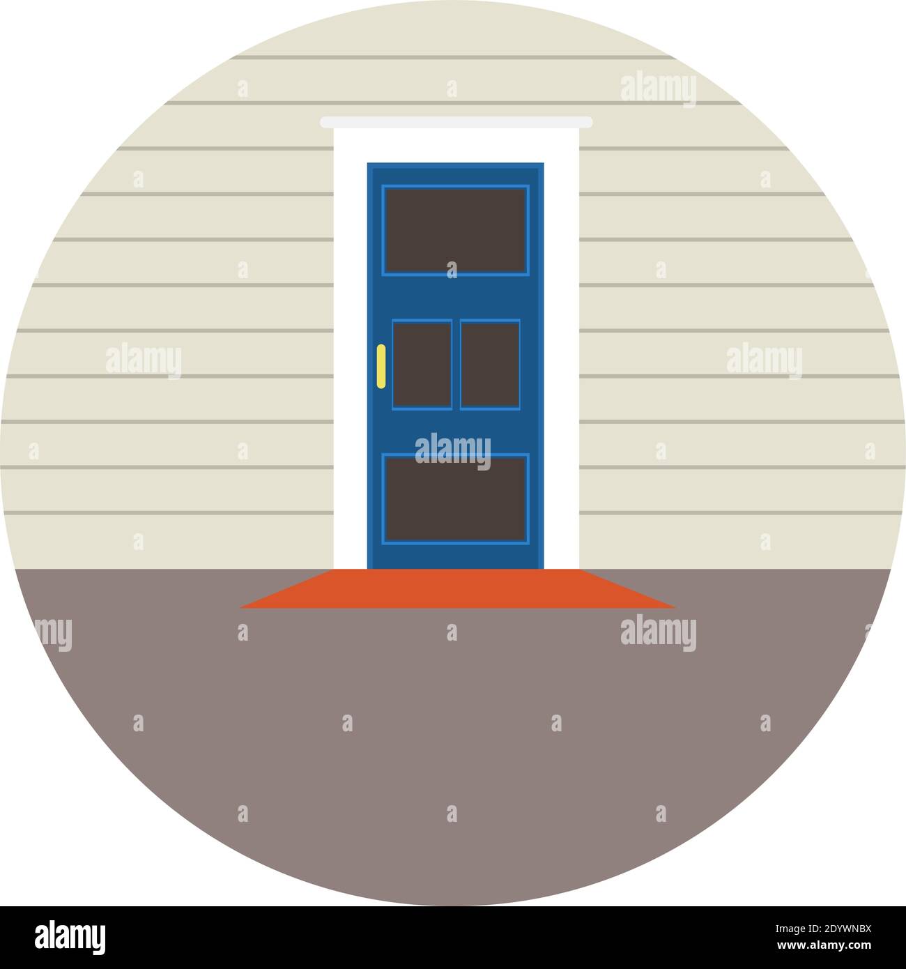 Blue door, illustration, vector on a white background Stock Vector ...