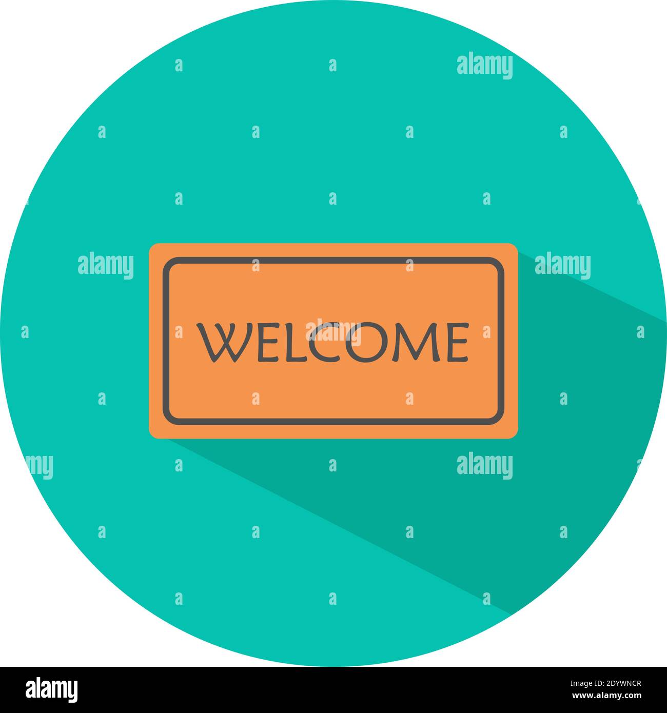 Door mat, illustration, vector on a white background Stock Vector Image ...