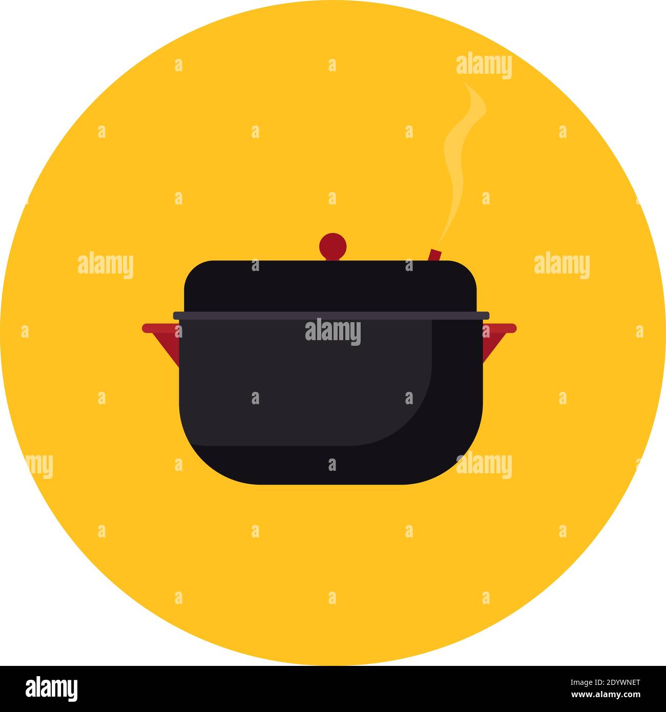 Cooking pot, illustration, vector on a white background Stock Vector ...
