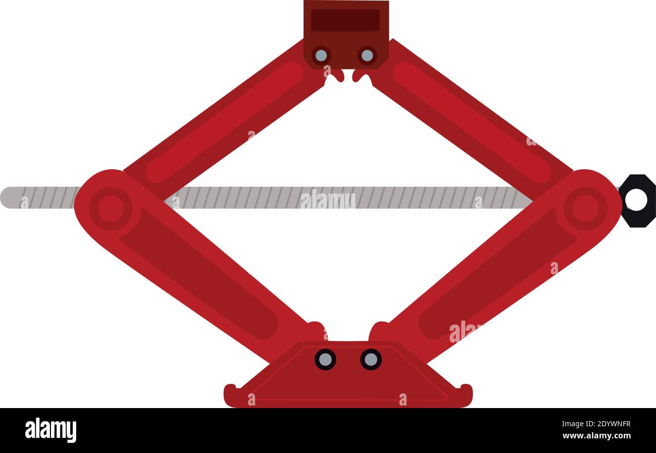 Car jack, illustration, vector on a white background Stock Vector Image ...